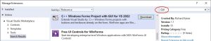 Windows Forms Projects with C++ in Visual Studio 2022