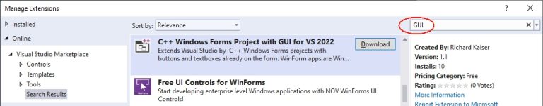 Windows Forms Projects with C++ in Visual Studio 2022